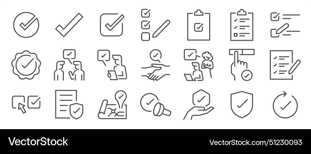 Check icon set Royalty Free Vector Image - VectorStock