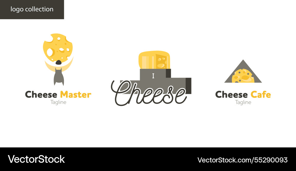 Cheese food logo restaurant label Royalty Free Vector Image