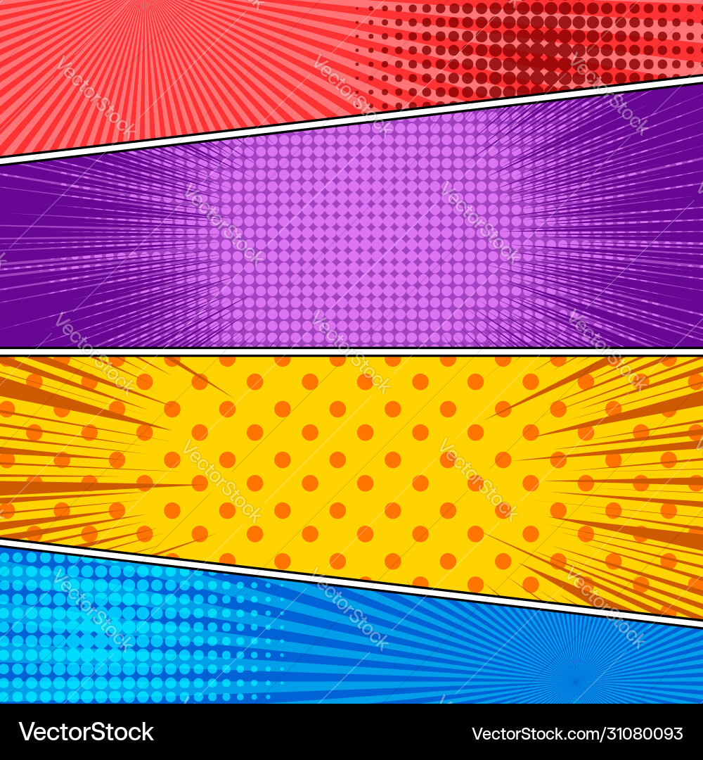 Comic colorful backgrounds Royalty Free Vector Image
