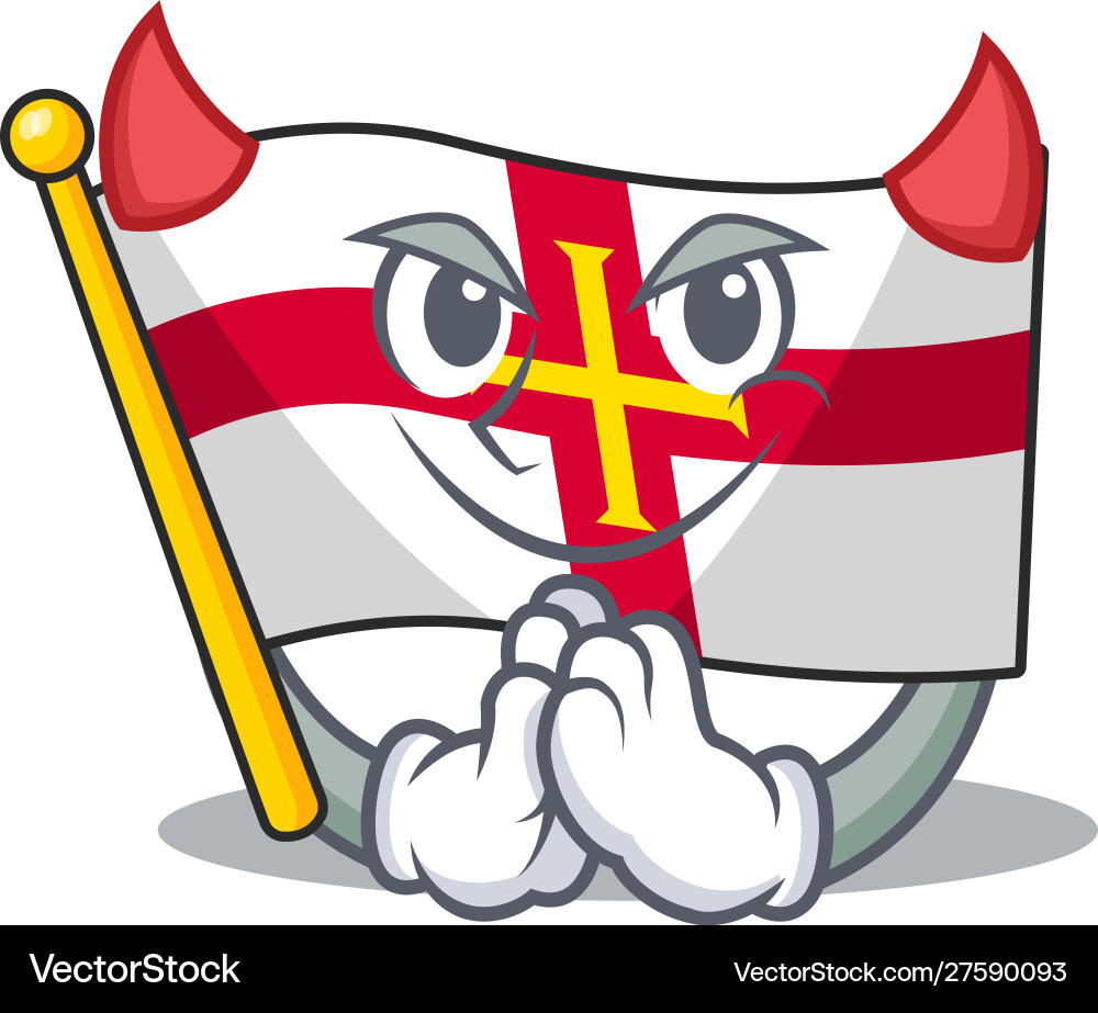Devil flag guernsey flies character pole Vector Image