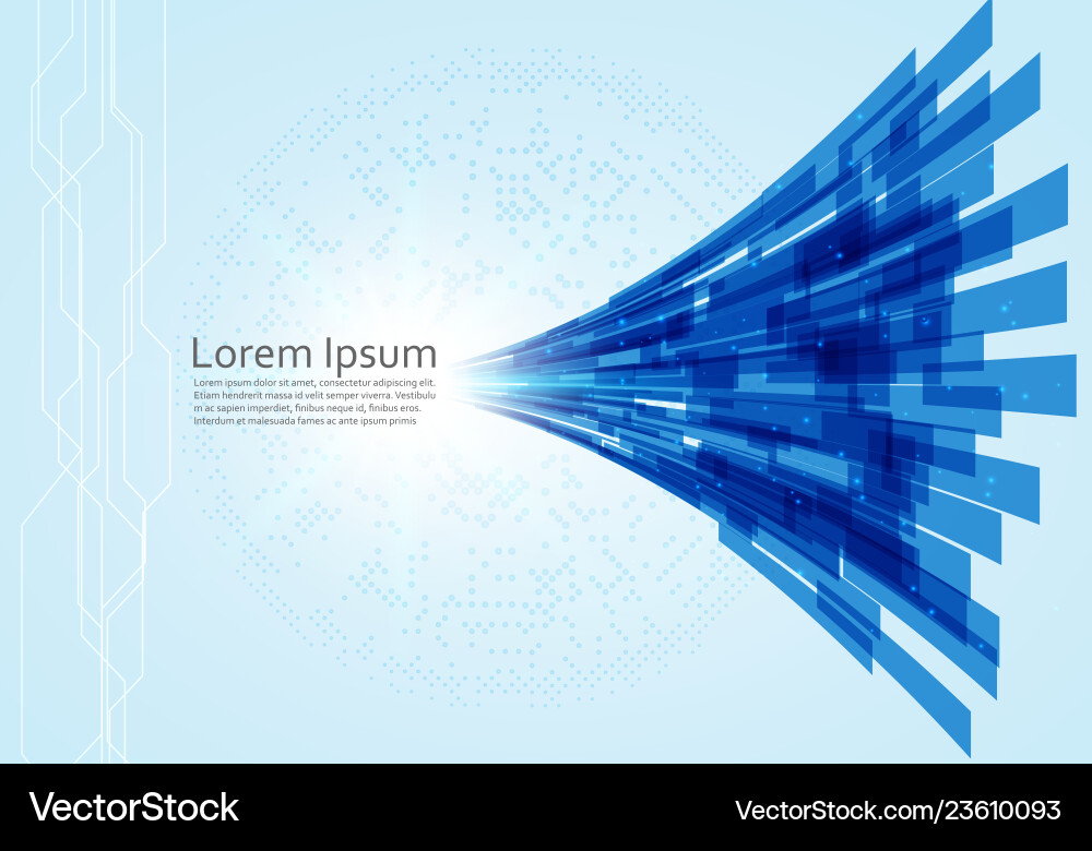 Digital technology concept blue line Royalty Free Vector