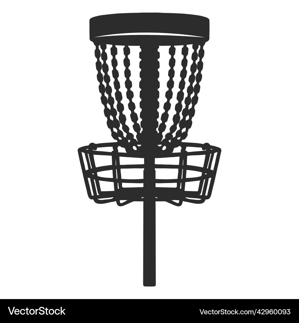 Disc golf frisbee basket silhouette high quality Vector Image