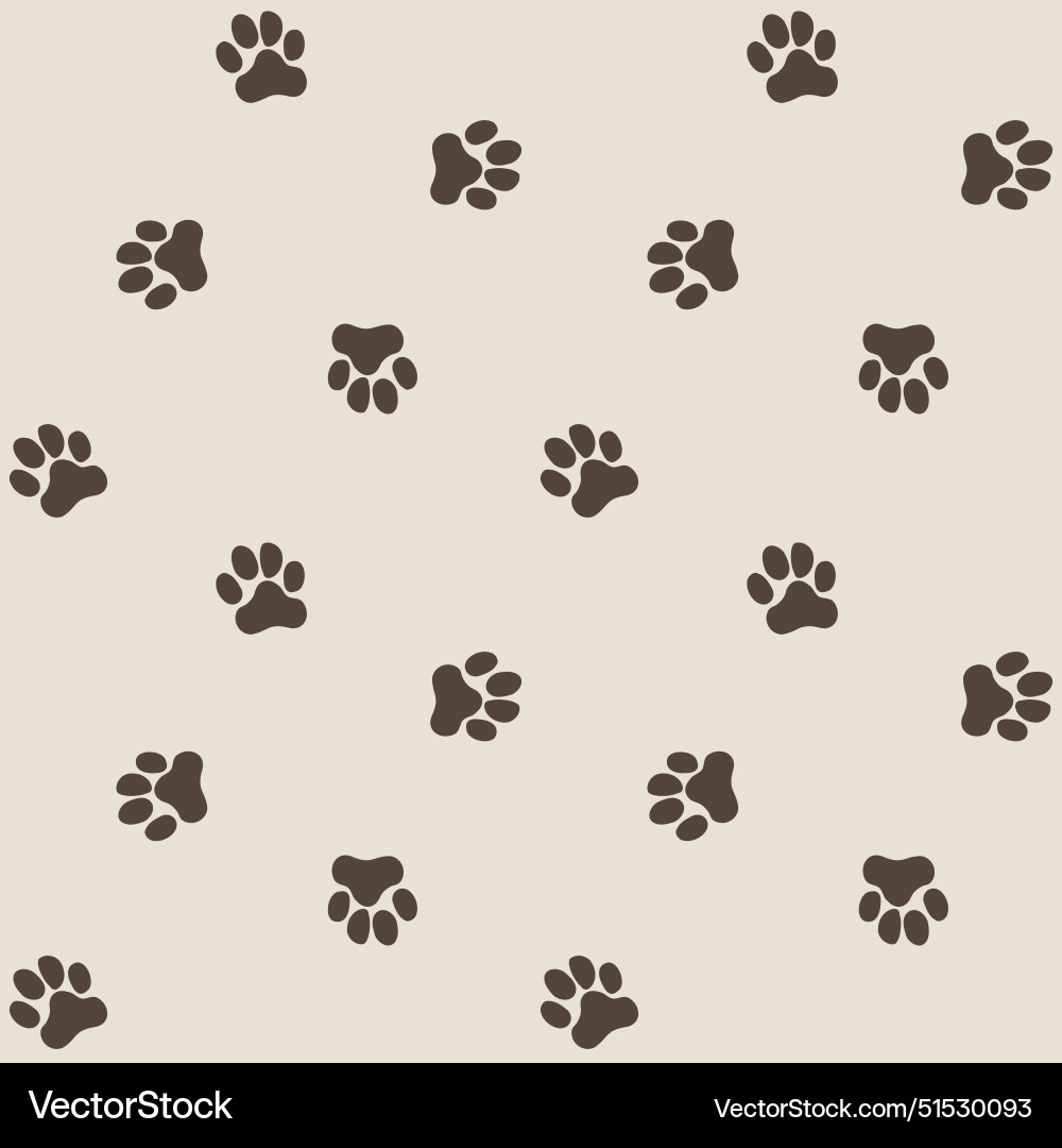 Dog paw seamless pattern background fun Royalty Free Vector