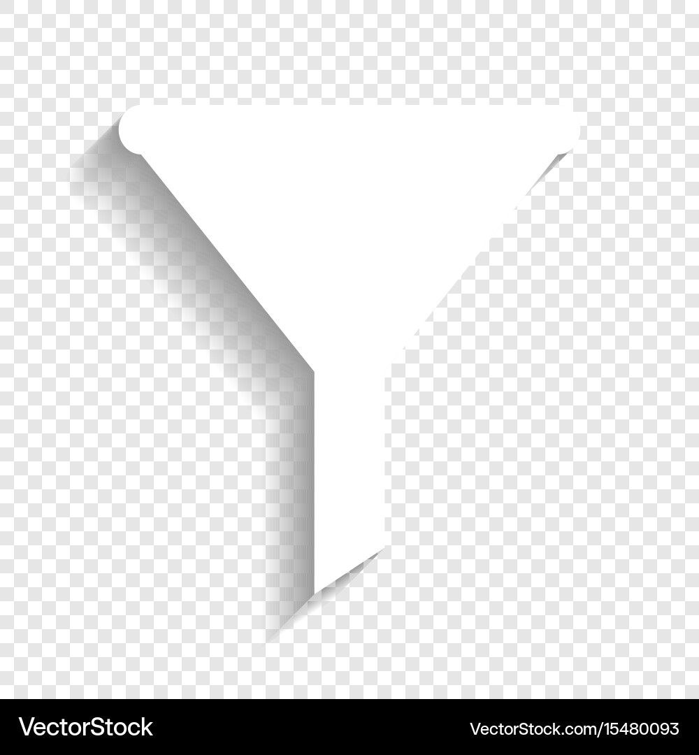 Filter simple sign white icon with soft Royalty Free Vector Filter simple sign white icon with soft Royalty Free Vector