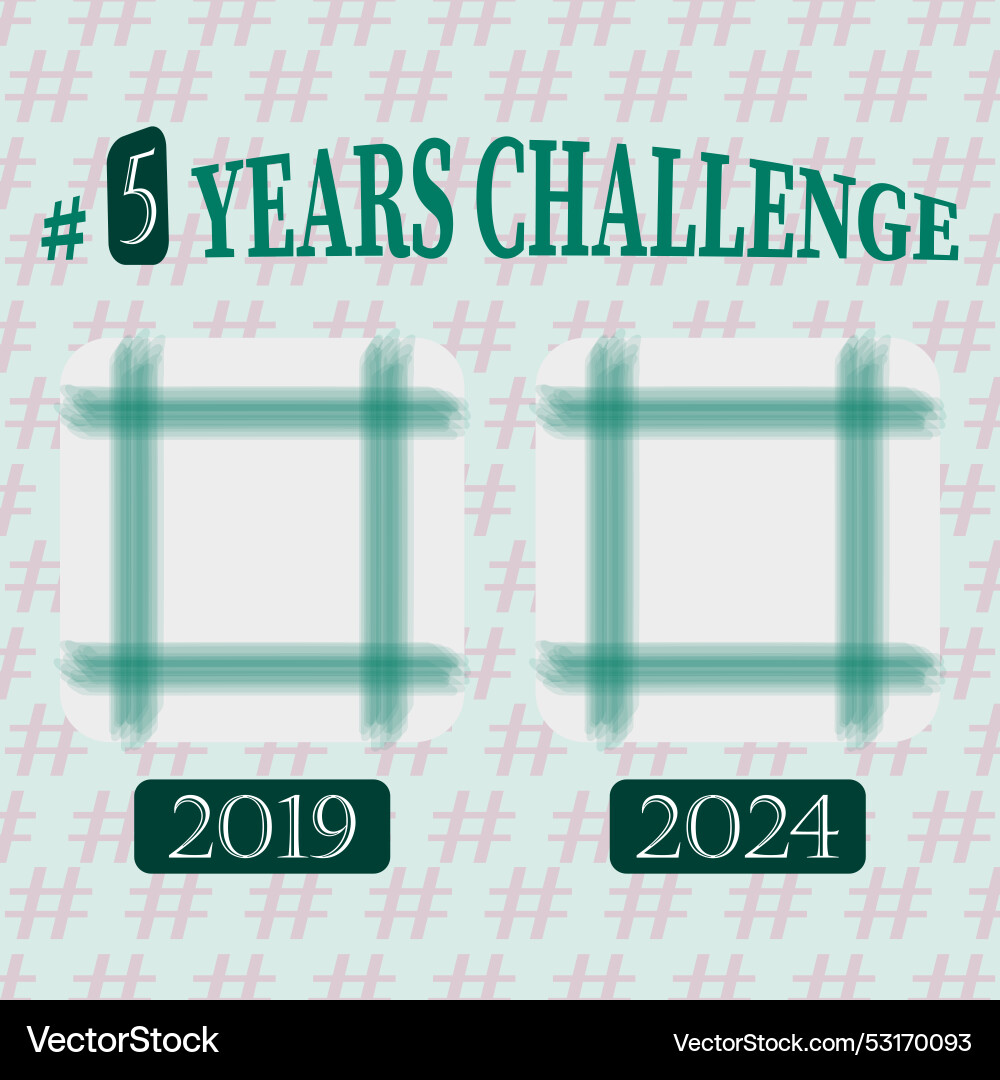 Five years milestone transparent frames evolution Vector Image