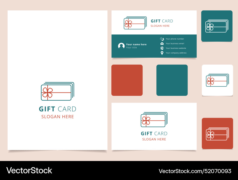 Gift card logo featuring three cards with ribbon Vector Image