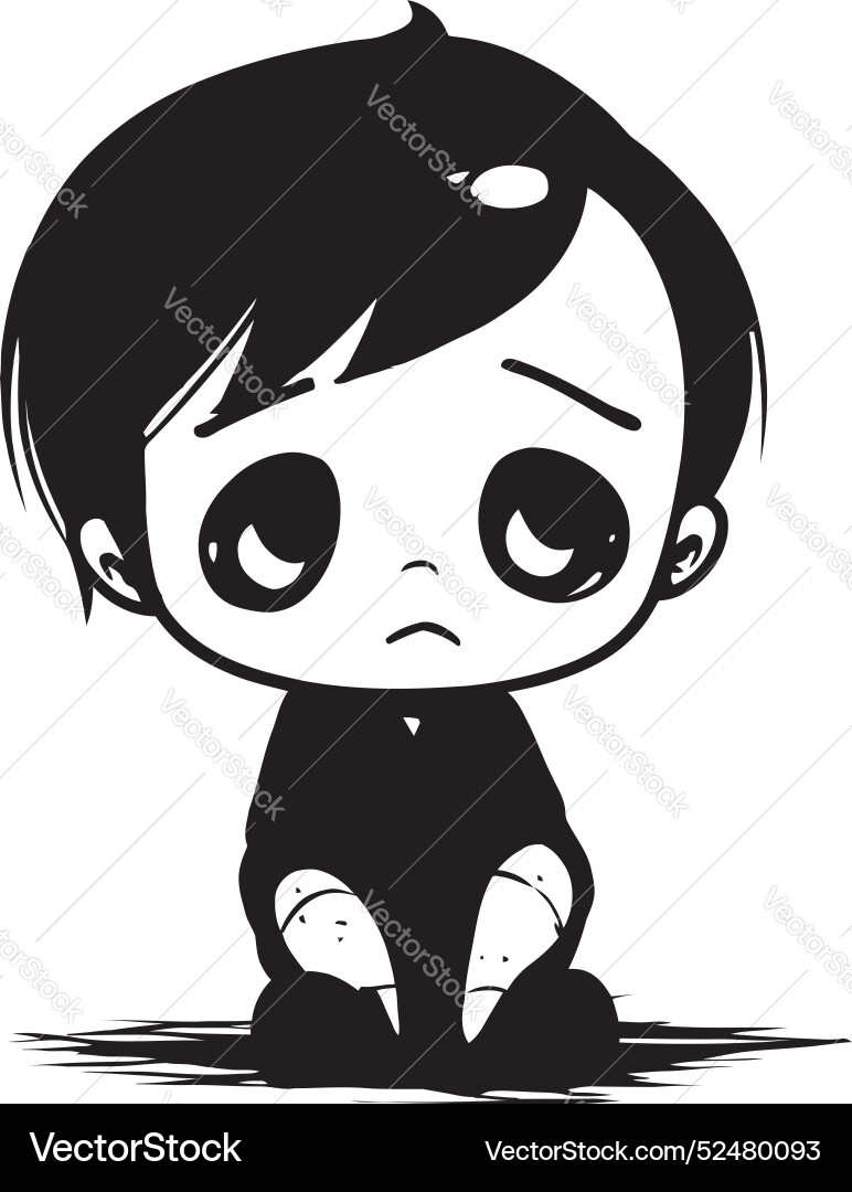 Gloomy gavin little boy symbol wistful Royalty Free Vector