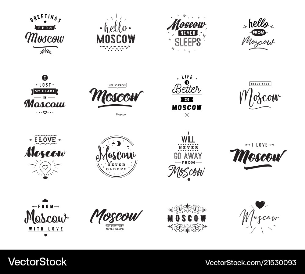 Greeting cards design isolated logos typography Vector Image