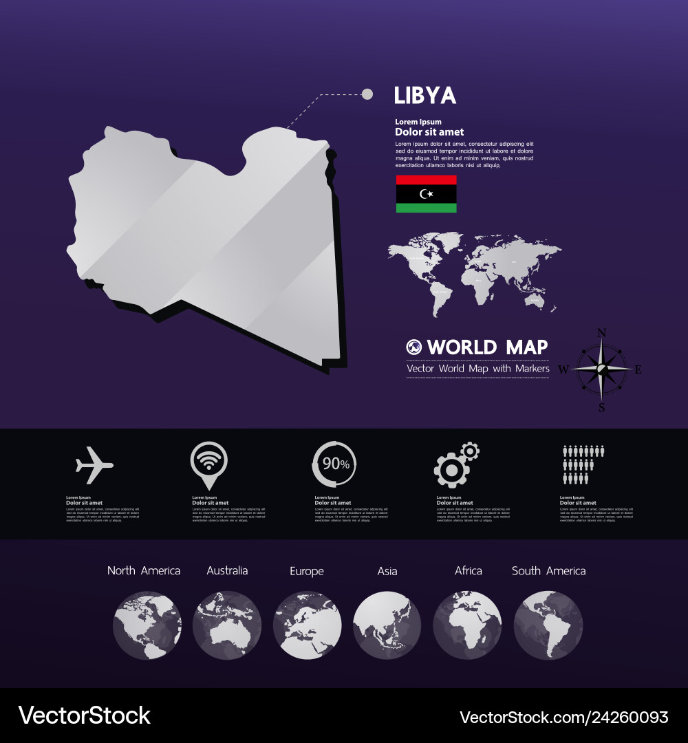 Libya map Royalty Free Vector Image - VectorStock