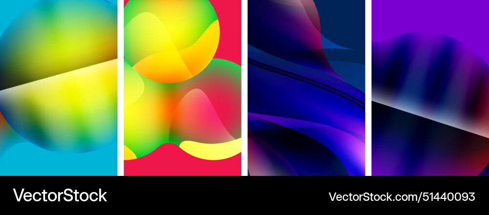 Liquid abstract shapes with gradient colors Vector Image