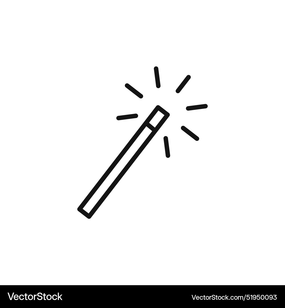 Magic wand logo sign outline Royalty Free Vector Image