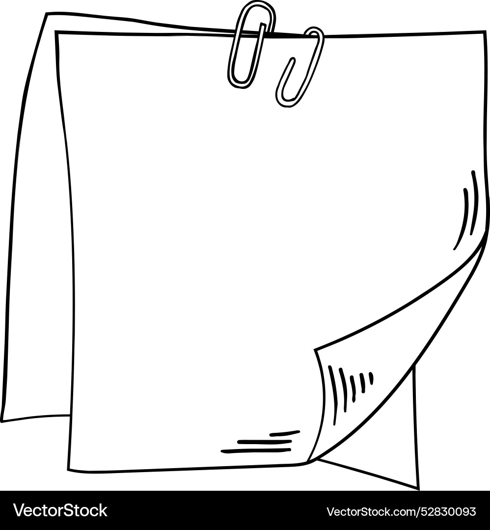 Paper note template sketch drawing message page Vector Image