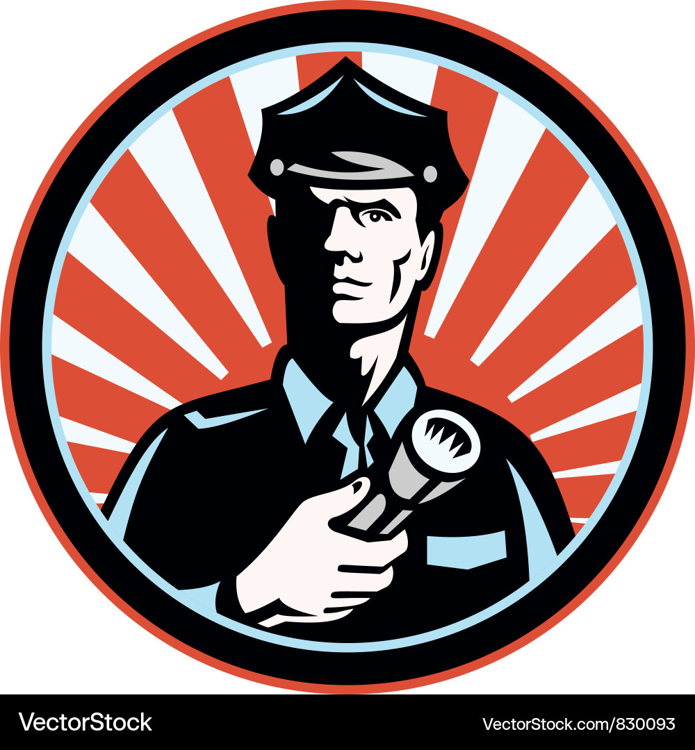 Policeman security guard Royalty Free Vector Image