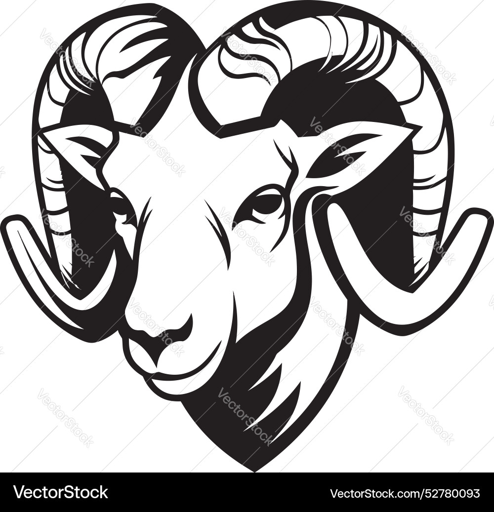 Regal reminiscence vintage ram head logo design Vector Image