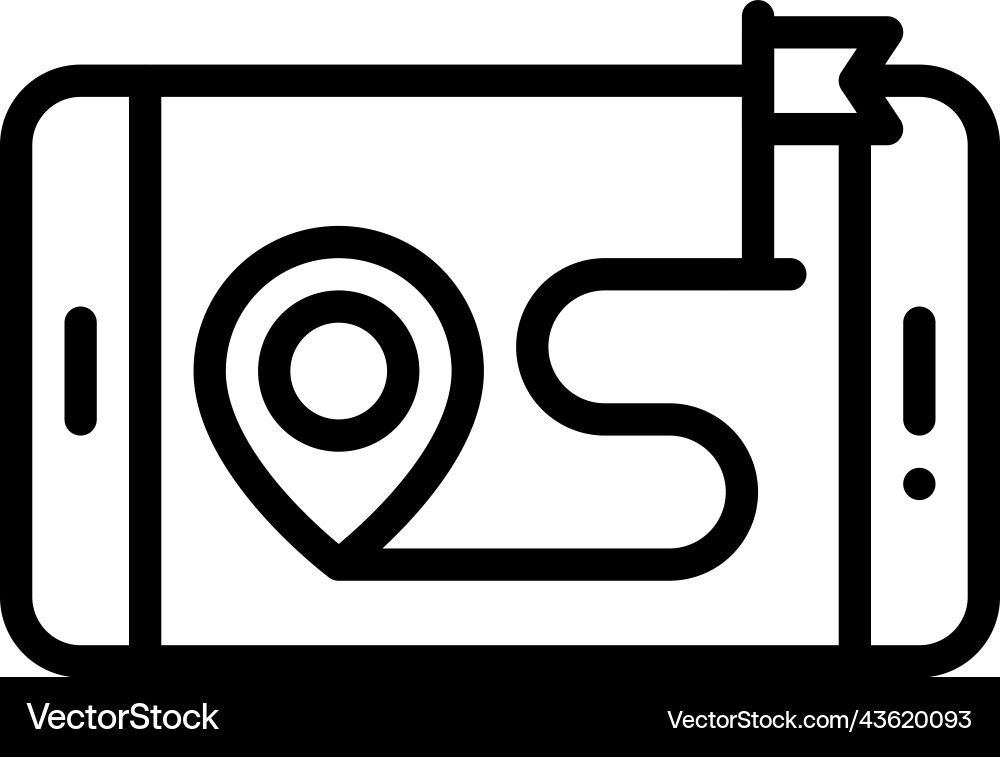 Route map on smartphone icon location Royalty Free Vector