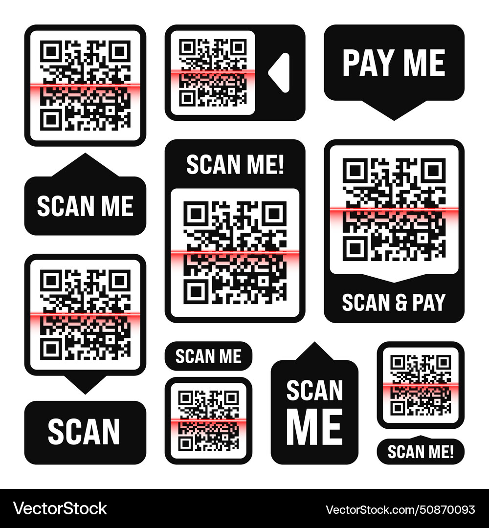 Scan me qr code sticker online payment special Vector Image