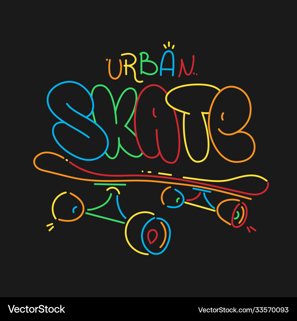 Skate board typography print t-shirt graphics Vector Image