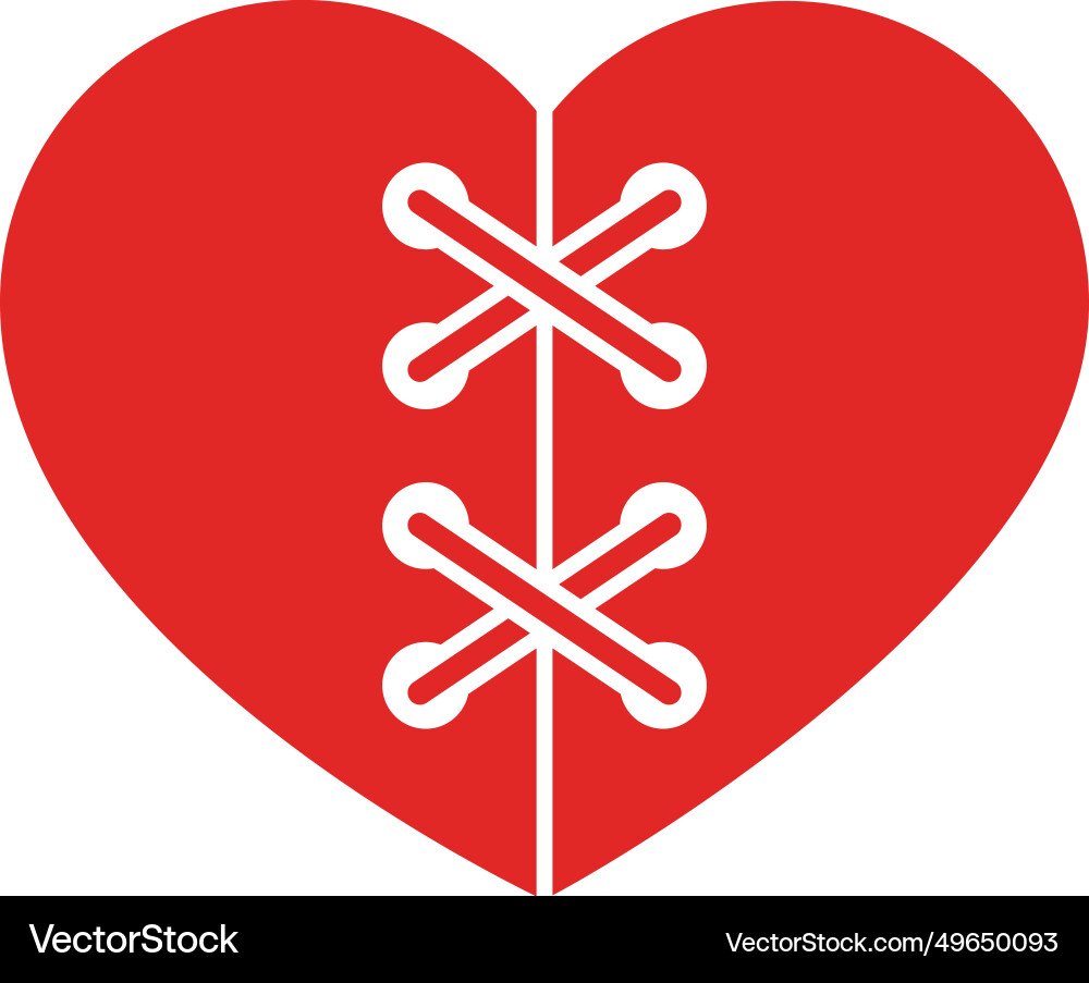Broken Heart Stitched Vector Images (over 130)