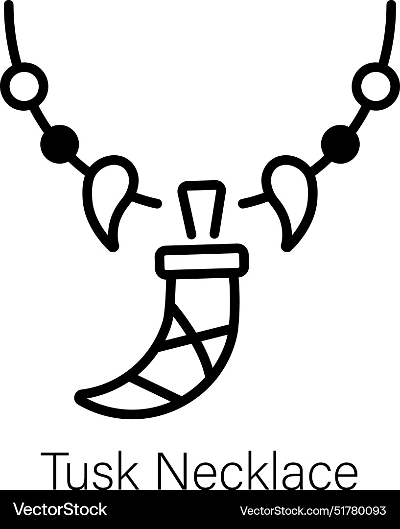 Tusk necklace Royalty Free Vector Image - VectorStock