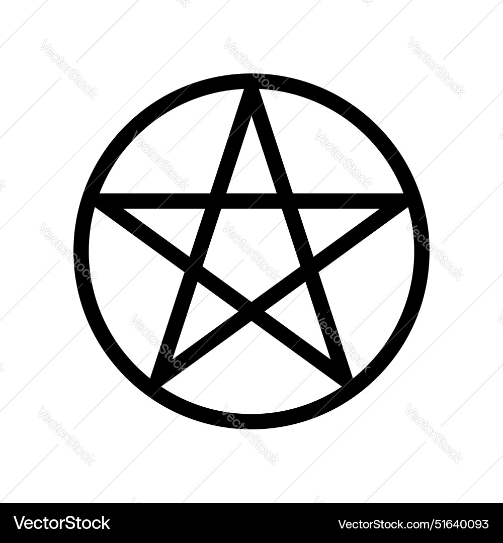 Wicca pentacle star religious symbol isolated icon