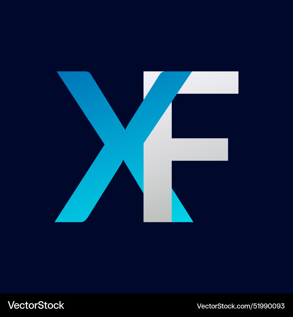 Xf letter logo design template Royalty Free Vector Image