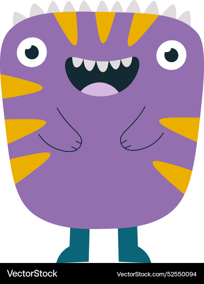 Childish cute monster shouts Royalty Free Vector Image