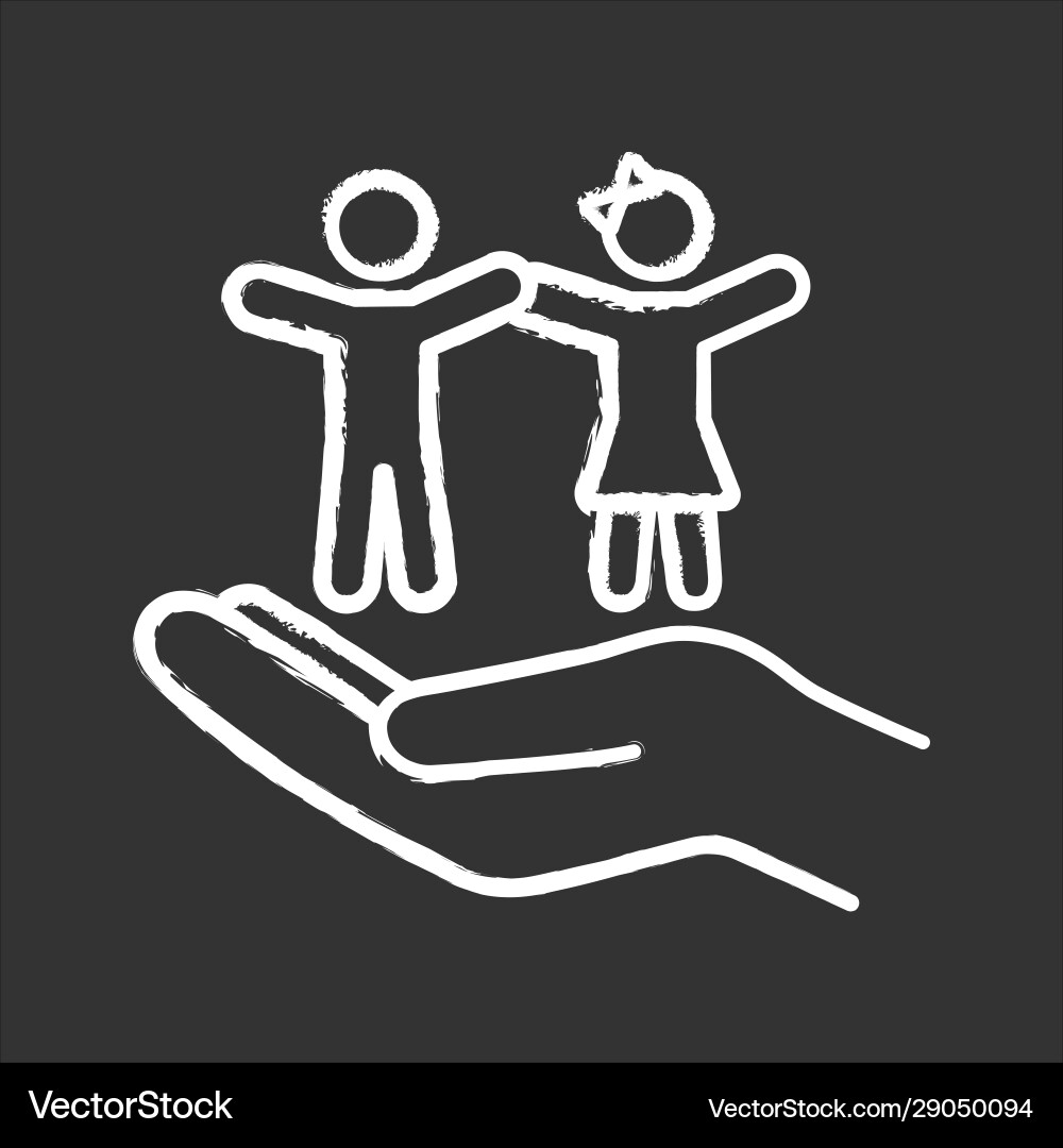 Children rights chalk icon Royalty Free Vector Image