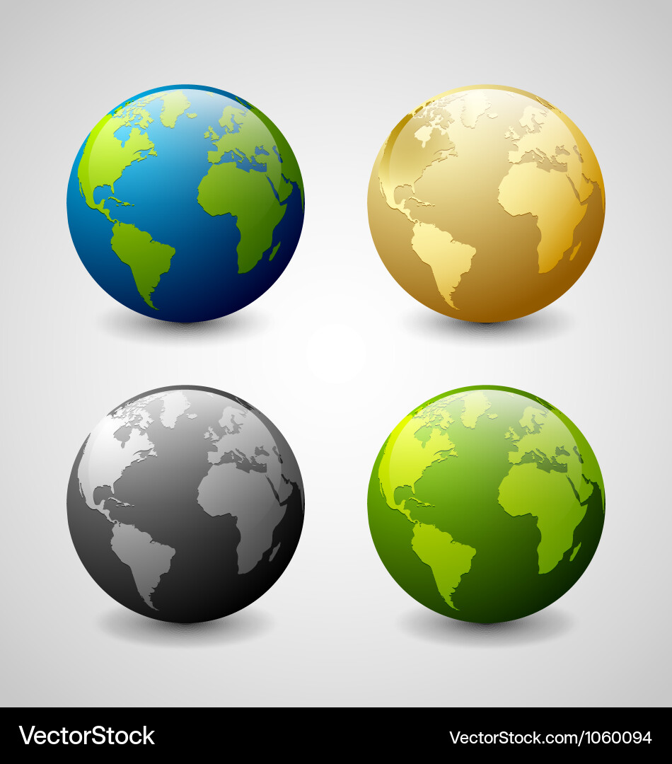 Earth icons Royalty Free Vector Image - VectorStock