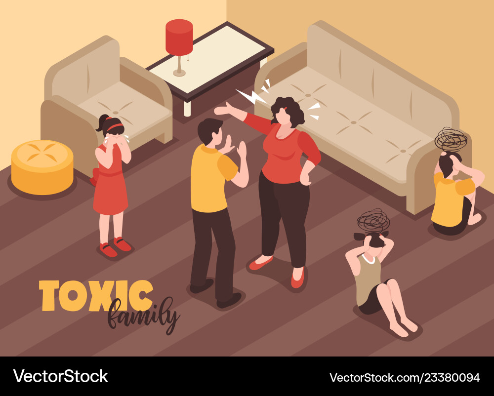 Family conflicts background Royalty Free Vector Image