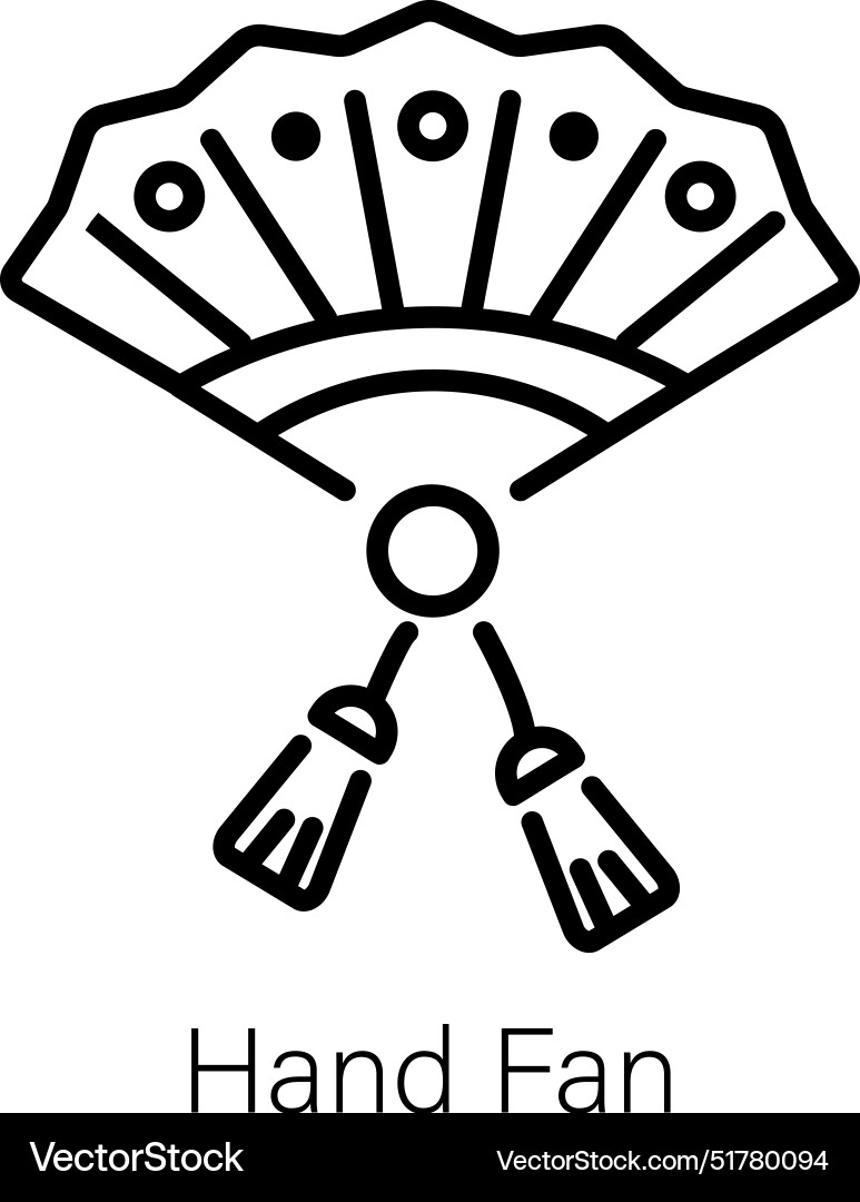 Hand fan Royalty Free Vector Image - VectorStock