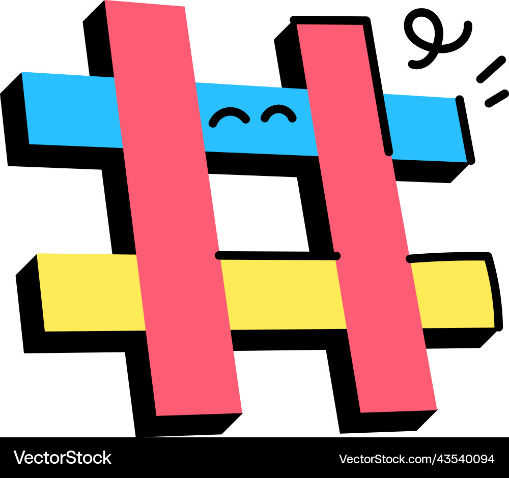 Hash Symbol Lizenzfreies Vektorbild - VectorStock