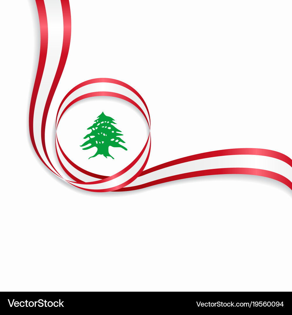 Lebanon Wavy Flag Background Royalty Free Vector Image