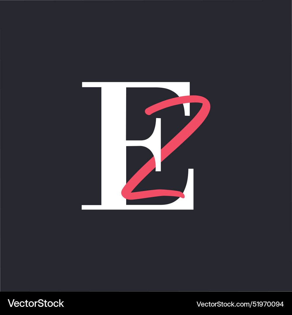Letter ez logo perfectly blended initials Vector Image