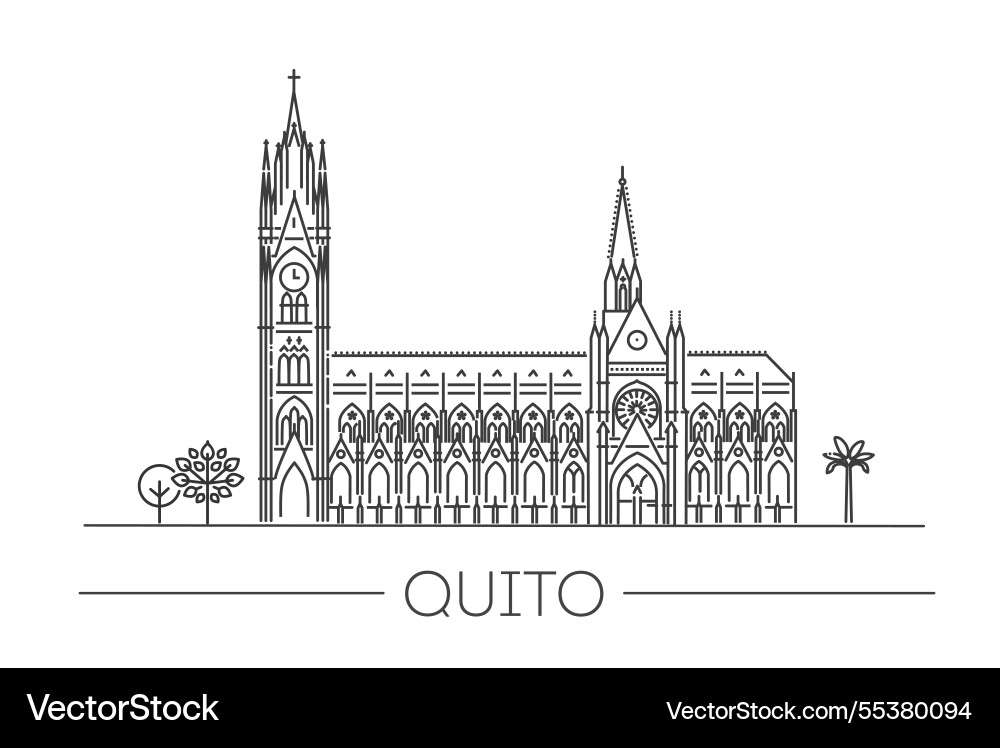 Line icon quito ecuador Royalty Free Vector Image