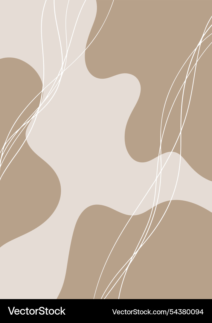 Minimal abstract wall art design in neutral Vector Image