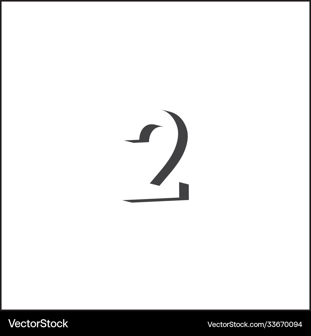 Number 2 3d template design Royalty Free Vector Image