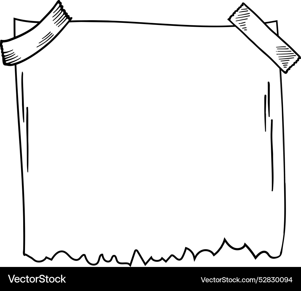 Reminder note template hand drawn paper sheet Vector Image