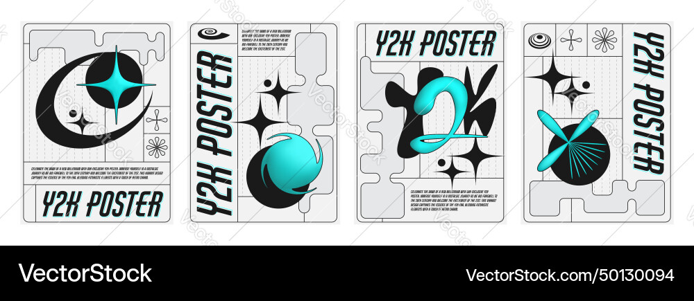 Retro futuristic style banners set Royalty Free Vector Image