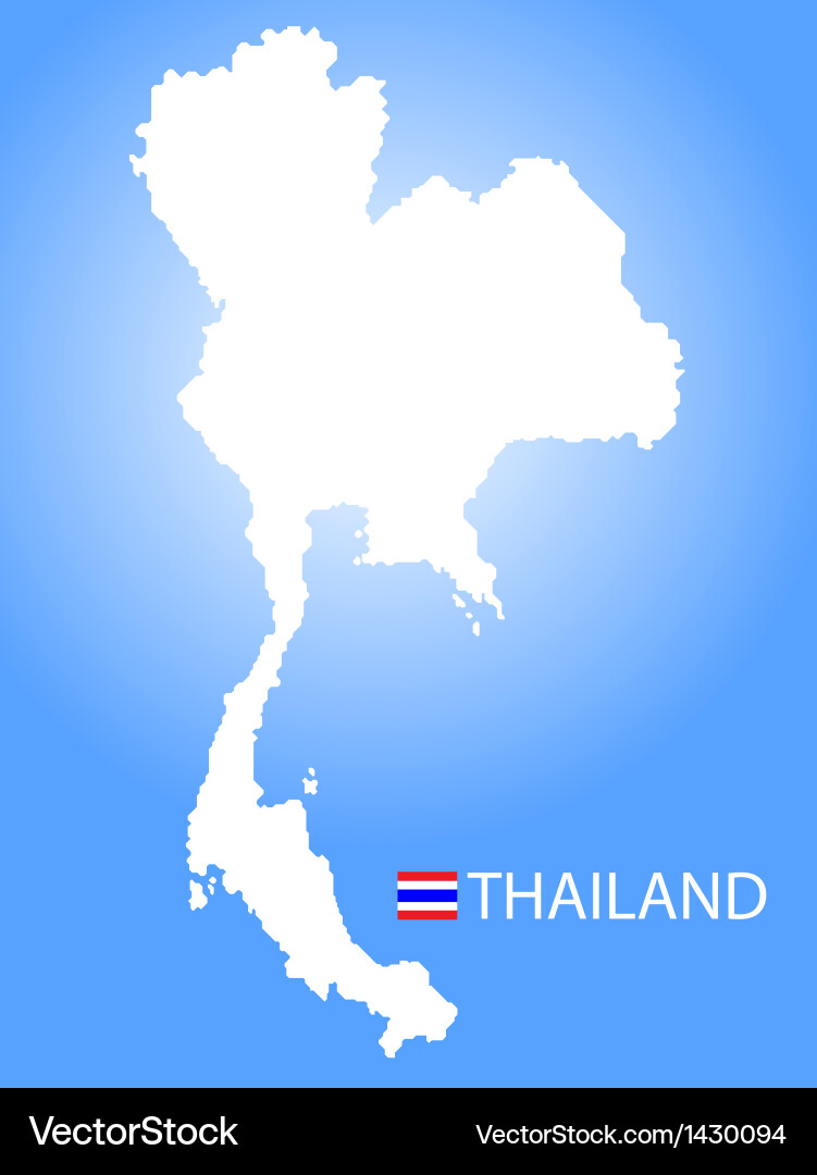 Thailand Map Outline Royalty Free Vector Image