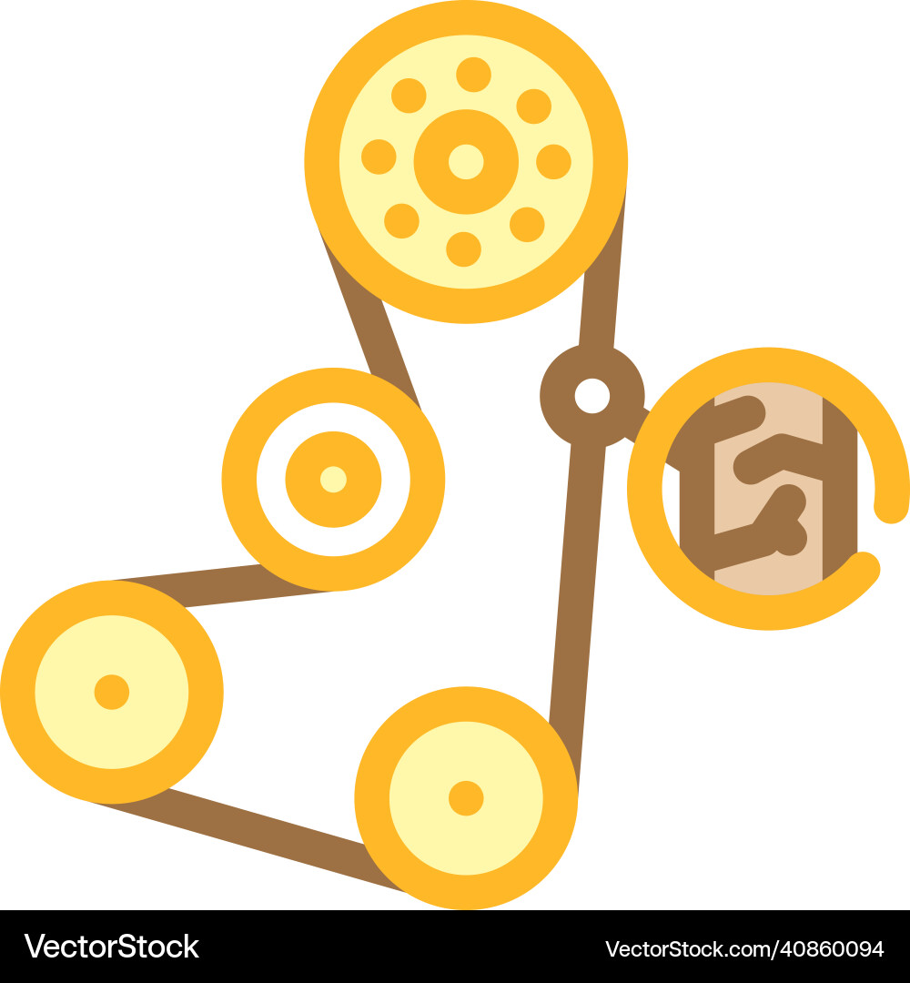 Timing belt replacement color icon Royalty Free Vector Image