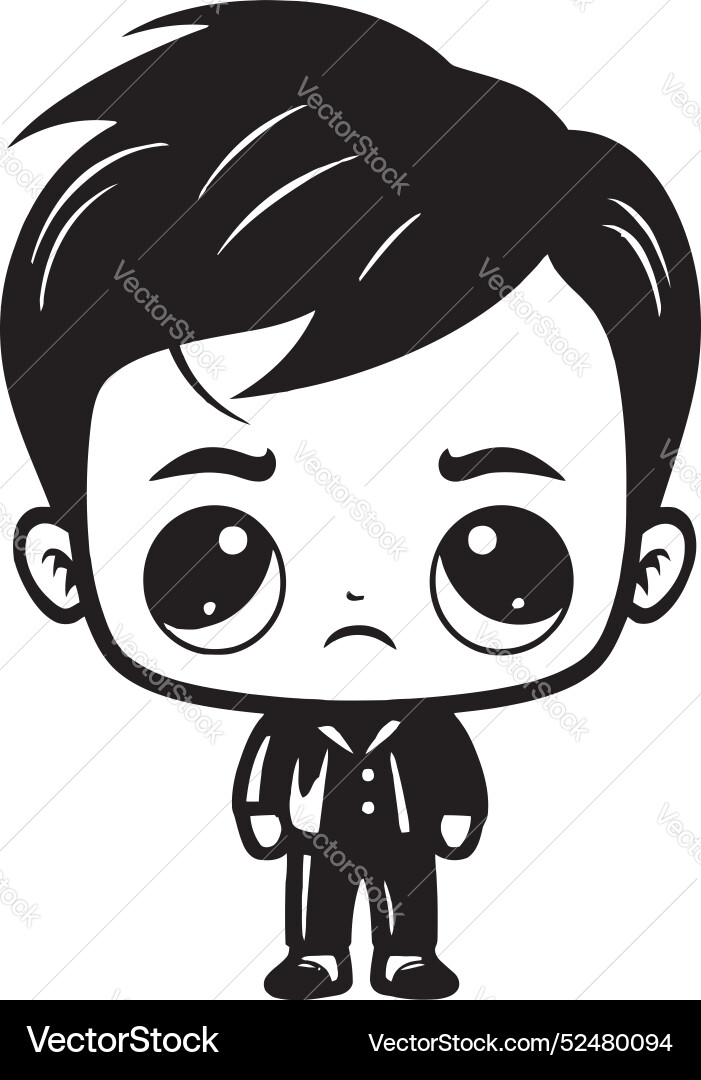 Wistful wesley cartoon boy logo regretful Vector Image