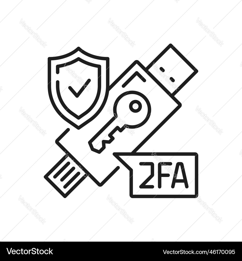 2fa two factor authentication usb key token icon Vector Image