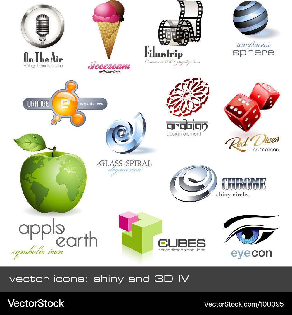 3d icons Royalty Free Vector Image - VectorStock