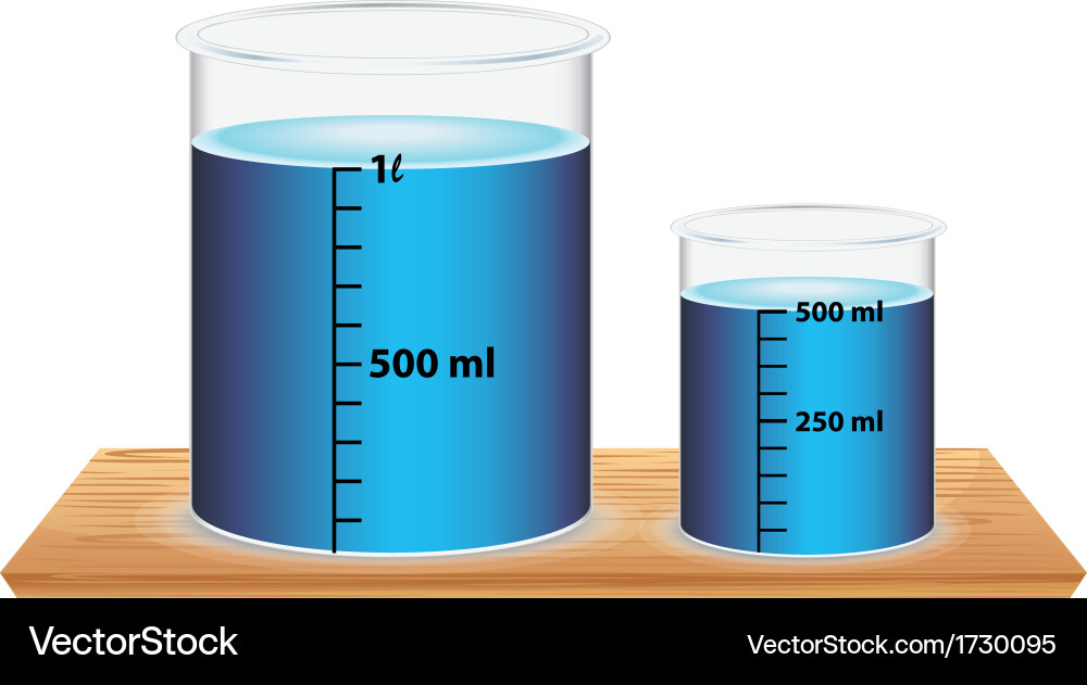 A small and big laboratory beaker Royalty Free Vector Image