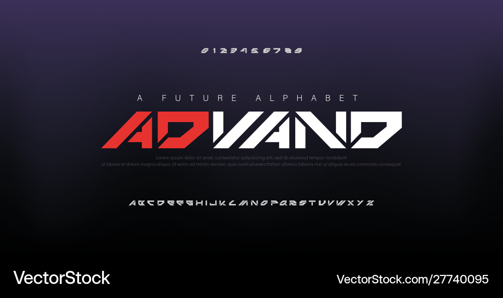Abstract digital modern alphabet fonts typography Vector Image