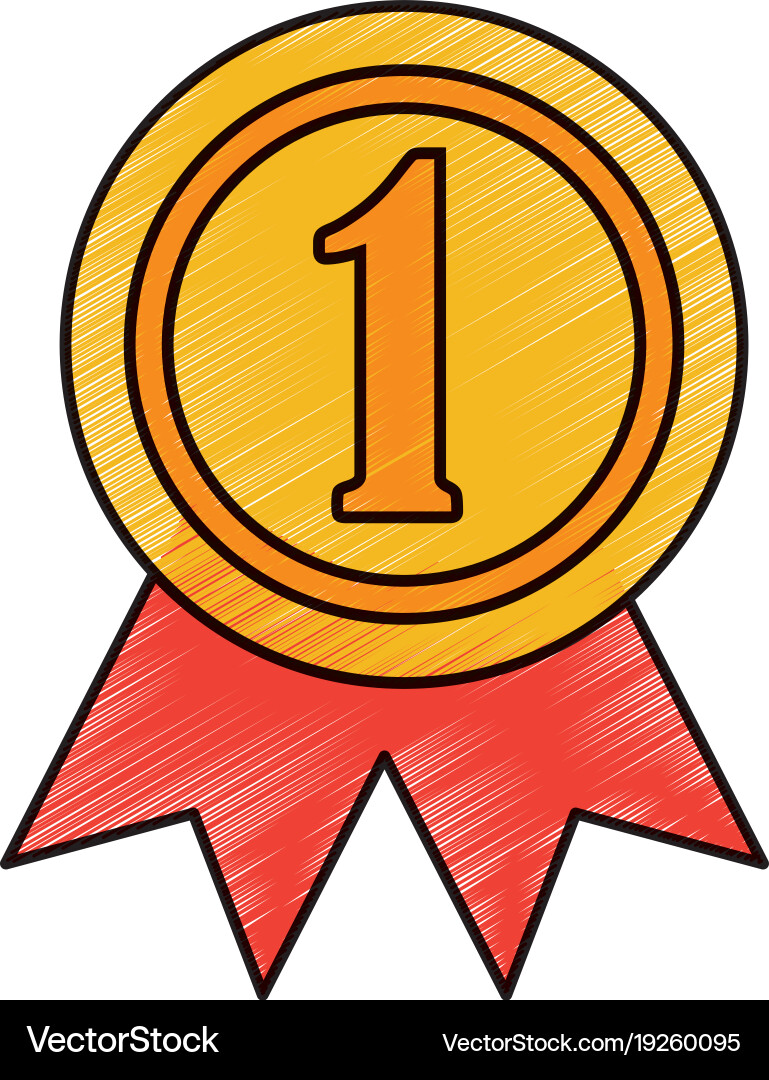 Award rosette number one competition Royalty Free Vector