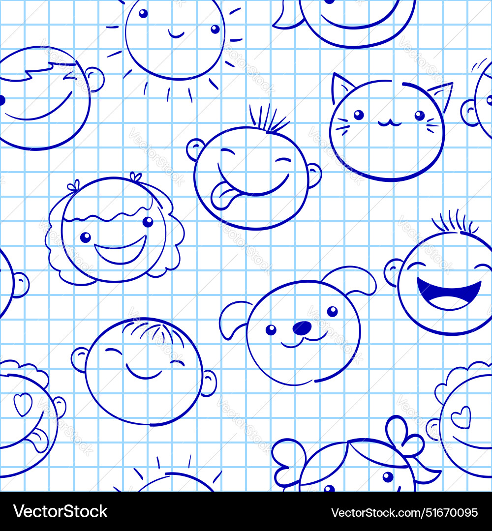 Back to school seamless graph paper pattern Vector Image