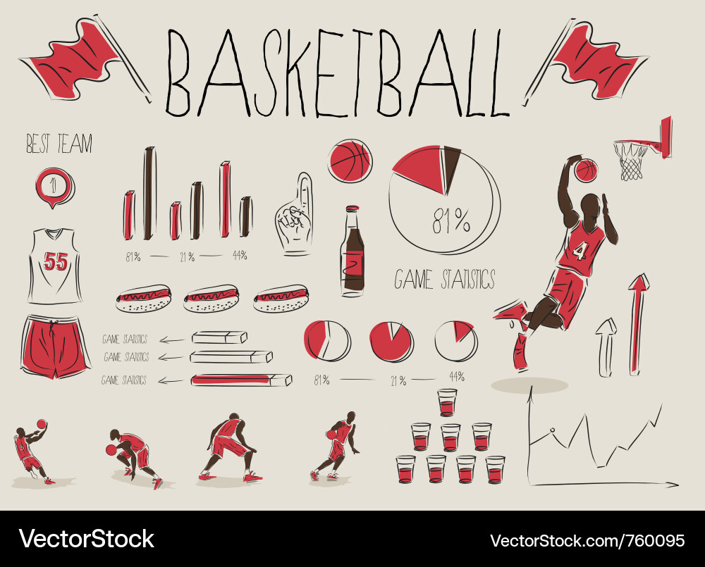 Basketball inforgrapic Royalty Free Vector Image