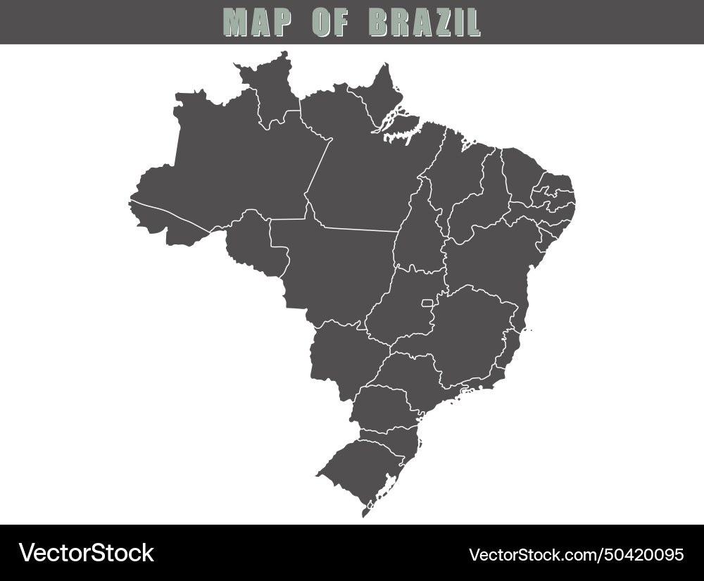 Brazil map Royalty Free Vector Image - VectorStock