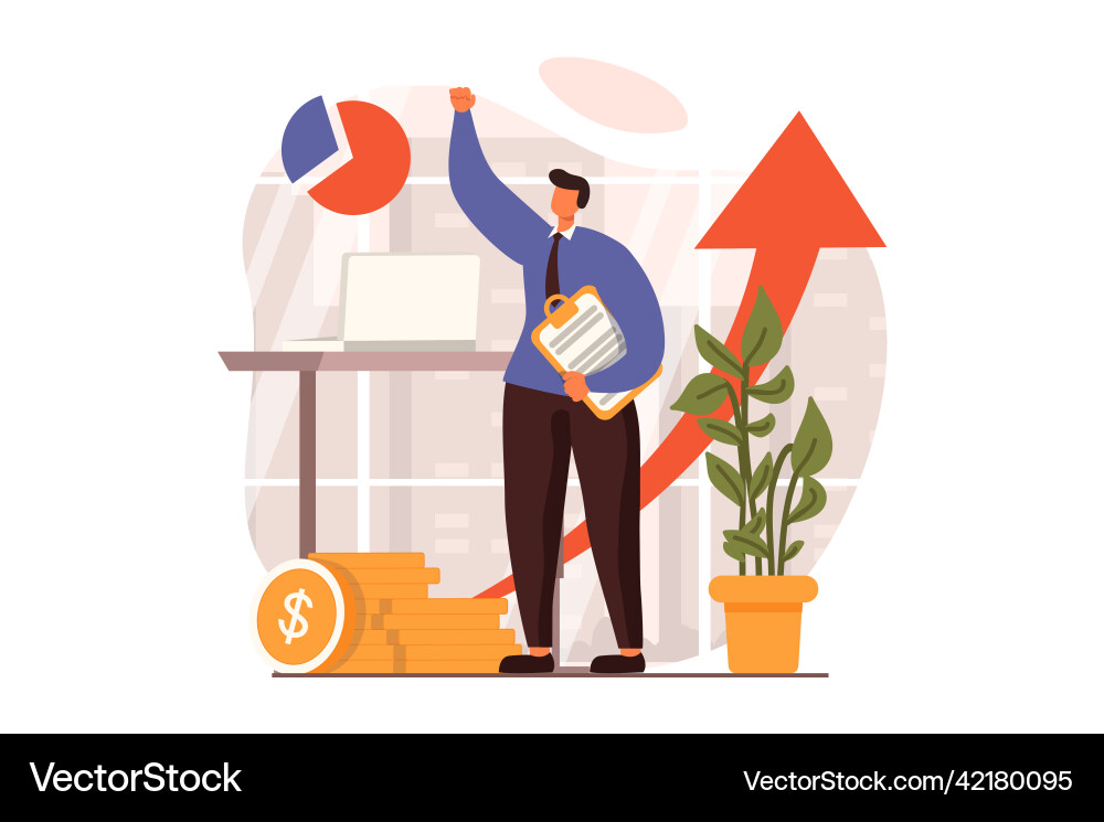 Business activities web concept in flat design Vector Image